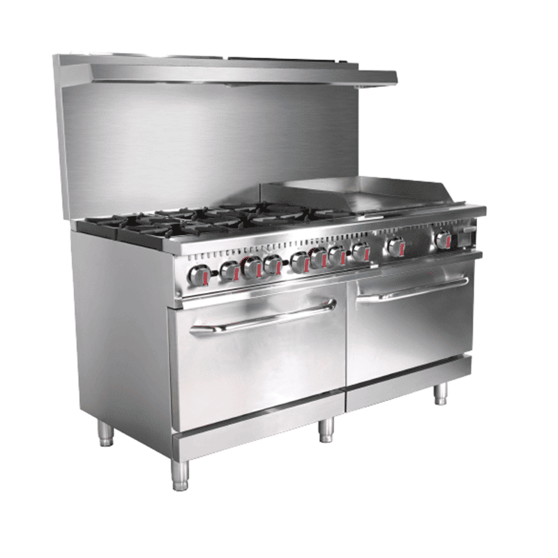 Commercial Double Oven Gas Range CM-HFSO-60-G24 Gas Six-Head Cooker ...