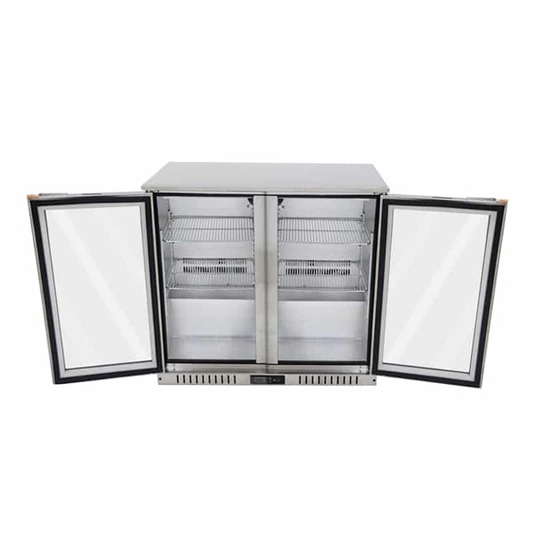 Bar Refrigerator with Glass Door 2 Swing Door Beer Cooler
