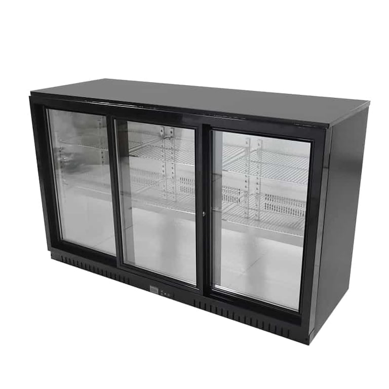 Beer Cooler Refrigerator Back Bar Cooler 3 Sliding Doors